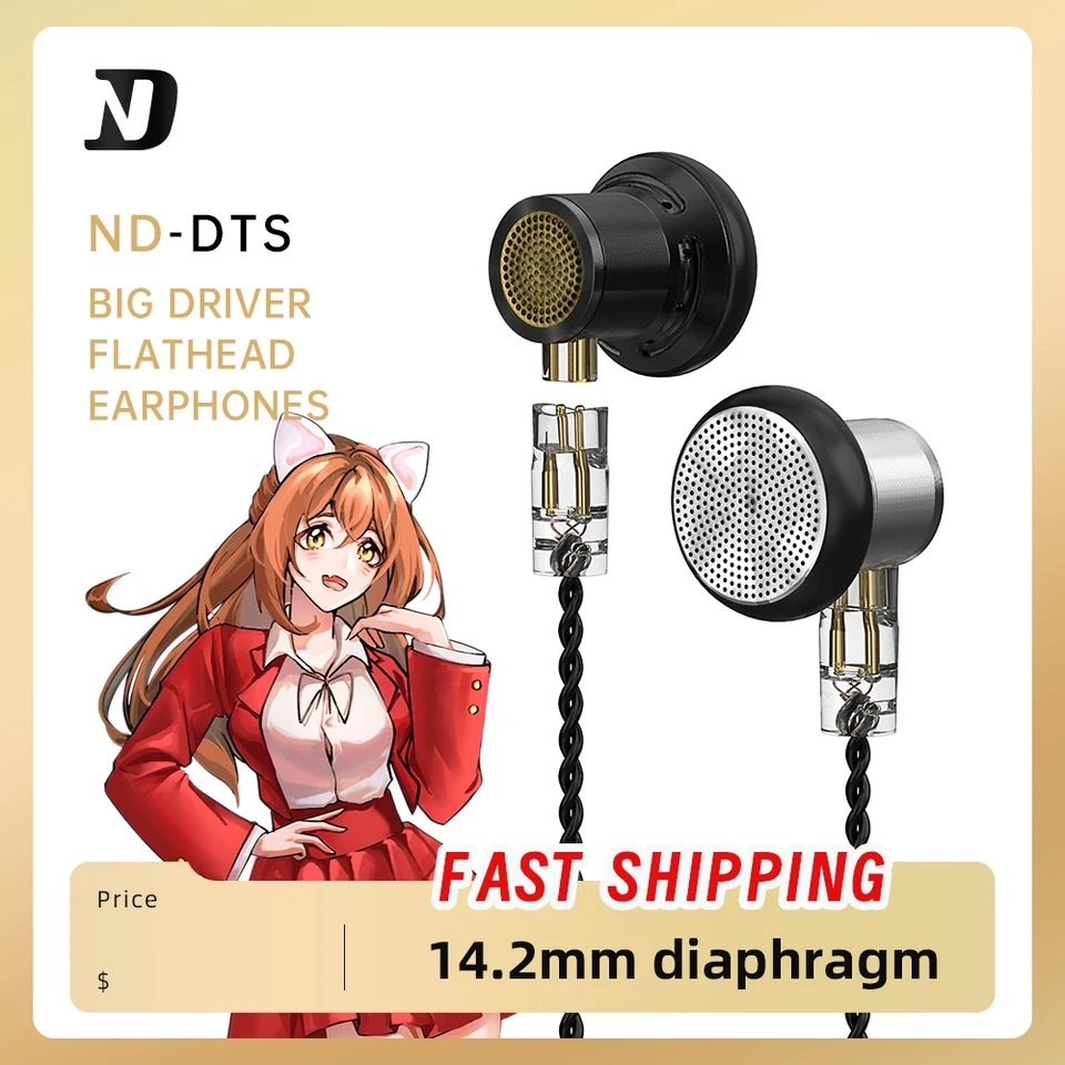 ND DTS Flathead On Ear Earphone High Performance 14.2mm Large Sized ...
