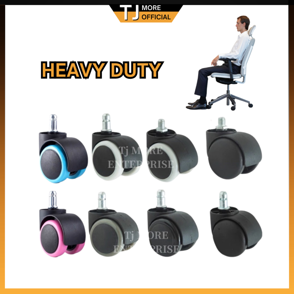 HEAVY DUTY Roller Wheel Office Chair Replacement Gaming Chair Plunger Thread Chair Stools ...