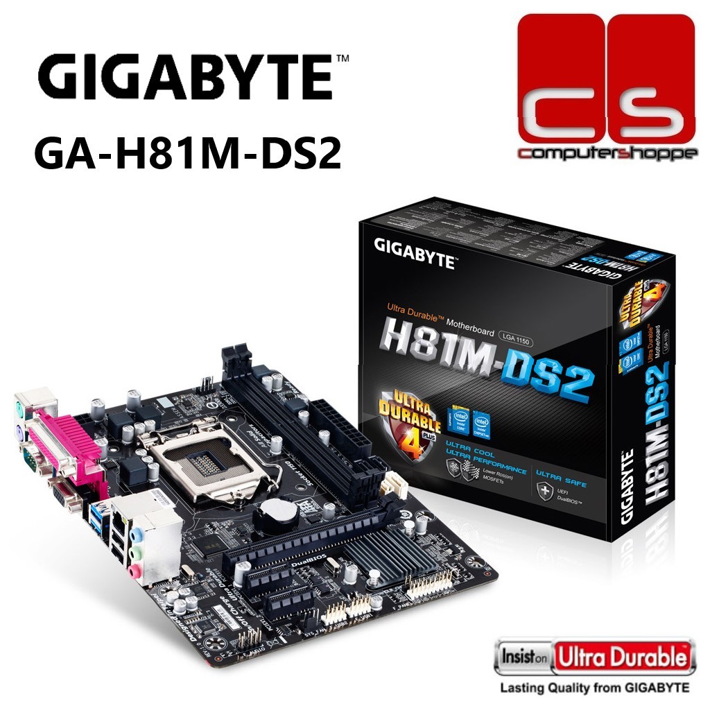 Gigabyte H81M-DS2 LGA1150 M-ATX Motherboard | Shopee Malaysia