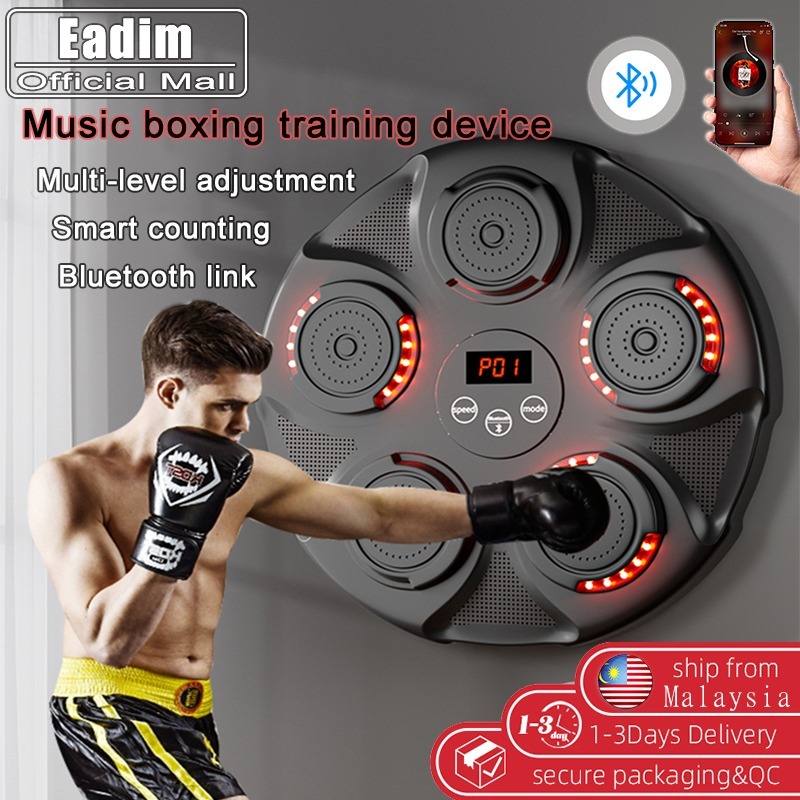 (MALAYSIA STOCK)Music Boxing Machine Wall Target LED Lighted Sandbag ...