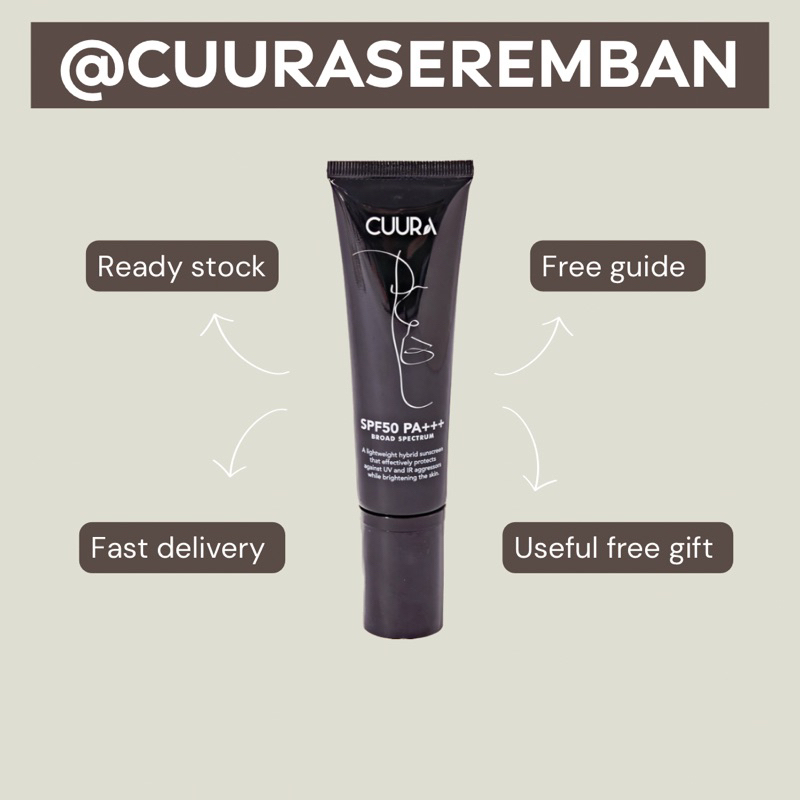 BEST SELLING CUURA Sunscreen (jojoba oil & licorice extract) | Shopee ...