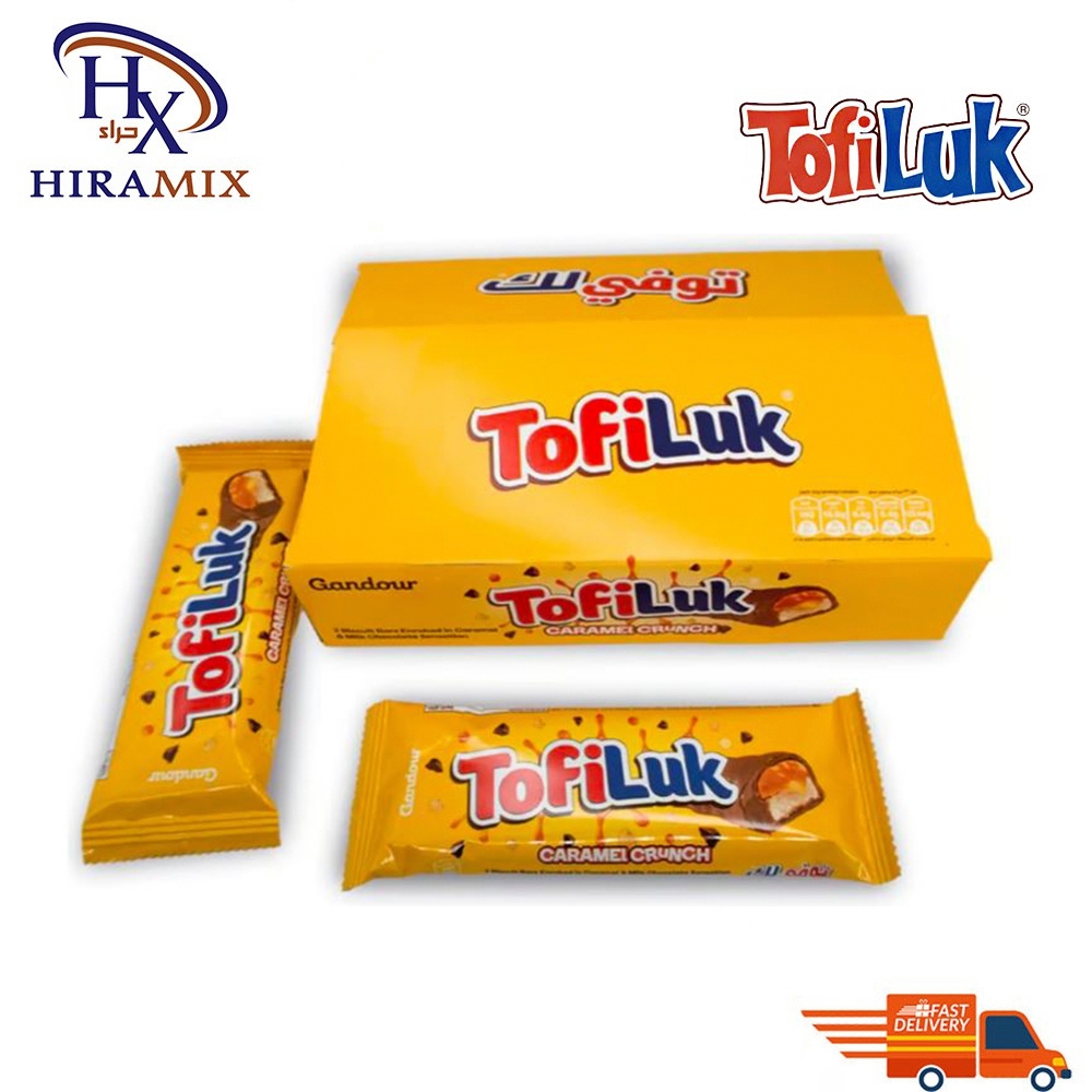Tofiluk Chocolate Caramel Crunch (TWO FINGERS) Coklat Arab Saudi 33g x ...