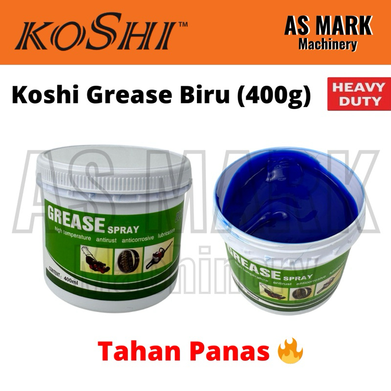 【KOSHI BIRU 400g】Heavy Duty Heat Resistant Grease Biru Machinery Grease ...