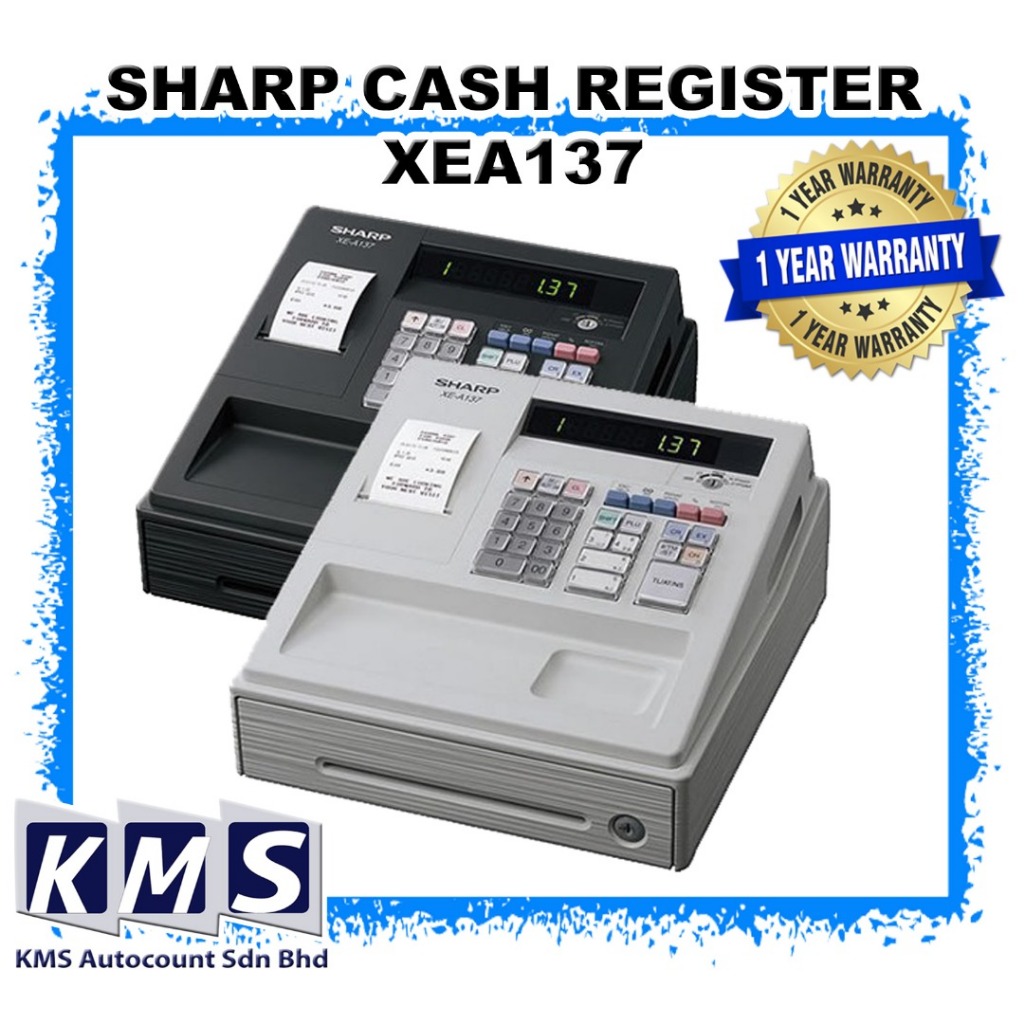SHARP XE-A137 CASHIER MACHINE CASH REGISTER (5 year warranty) | Shopee ...