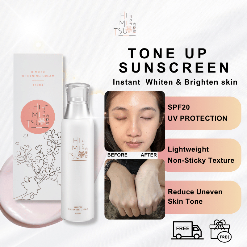 3s Brighten Skin🔥Himitsu Whitening Cream Tone Up Cream sunscreen /spf20 ...
