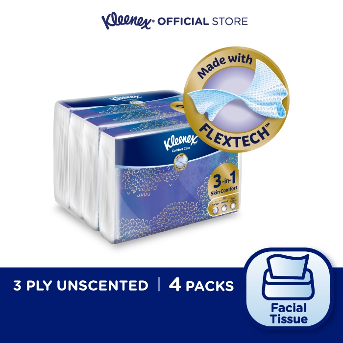 [Bundle of 4] Kleenex Facial Tissue Softpack 3ply Comfort Care - Our ...