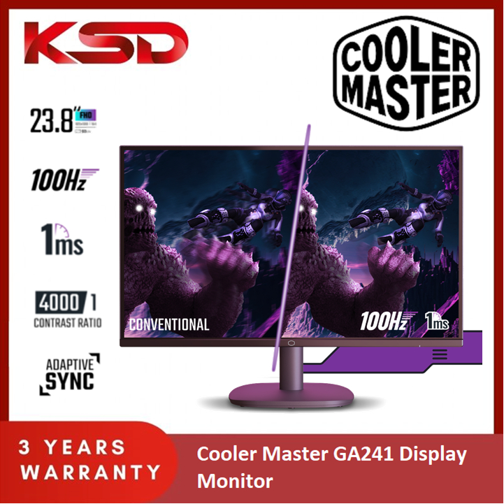 Cooler Master GA241 Display Monitor (VA, Full HD, 100Hz, 1ms) | Shopee ...