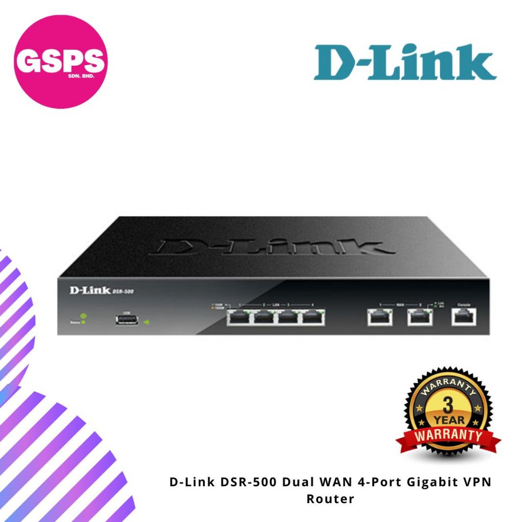 D-Link DSR-500 Dual WAN 4-Port Gigabit VPN Router | Shopee Malaysia