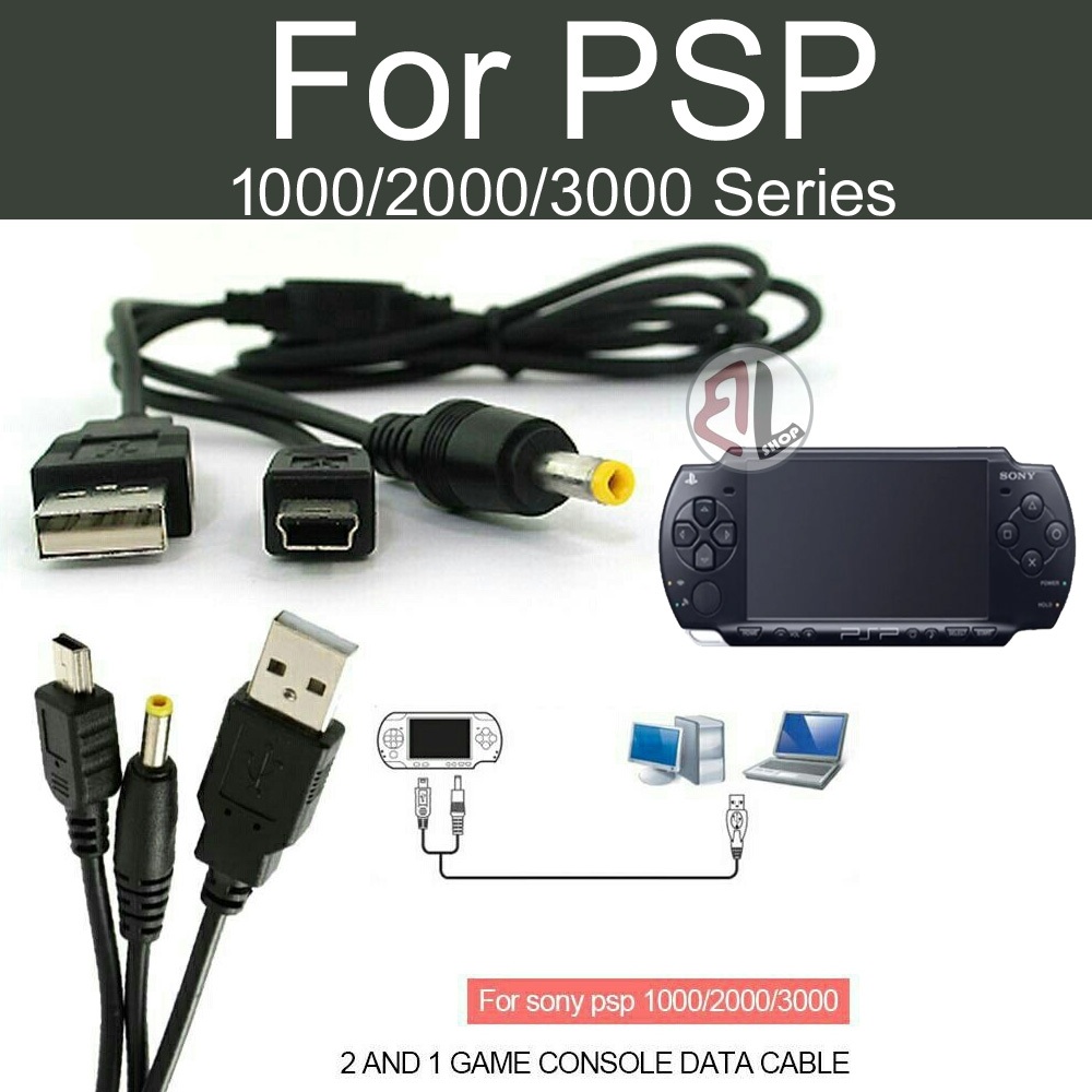 2 In 1 Convenient Data & Charging Mini 5 Pin Cable For Psp 1000/2000 ...