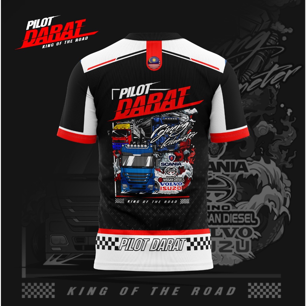 [2.0] Pilot Darat King Of The Road Pejuang Kilometer Sublimation Tshirt ...