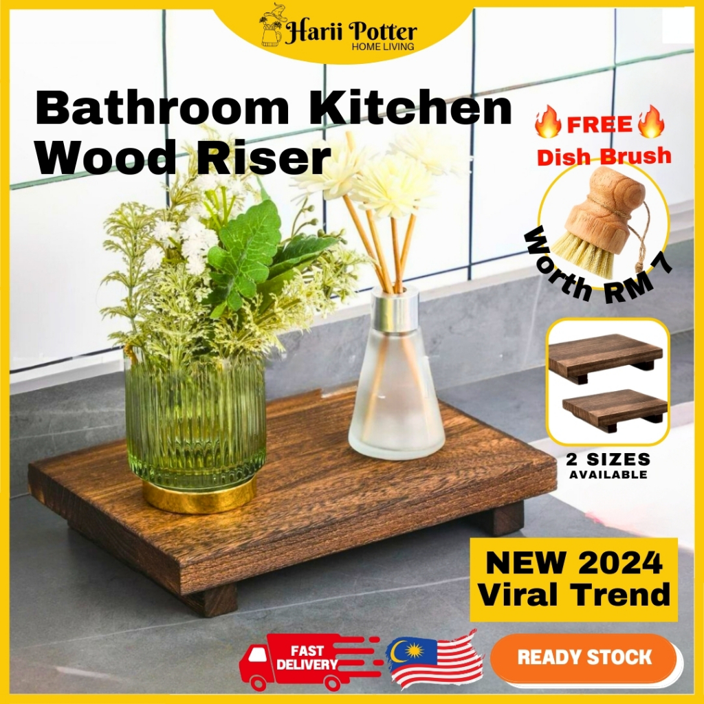 Wooden Tray Home Decor Wood Riser Kitchen Sink Tray Bathroom Sink Tray ...