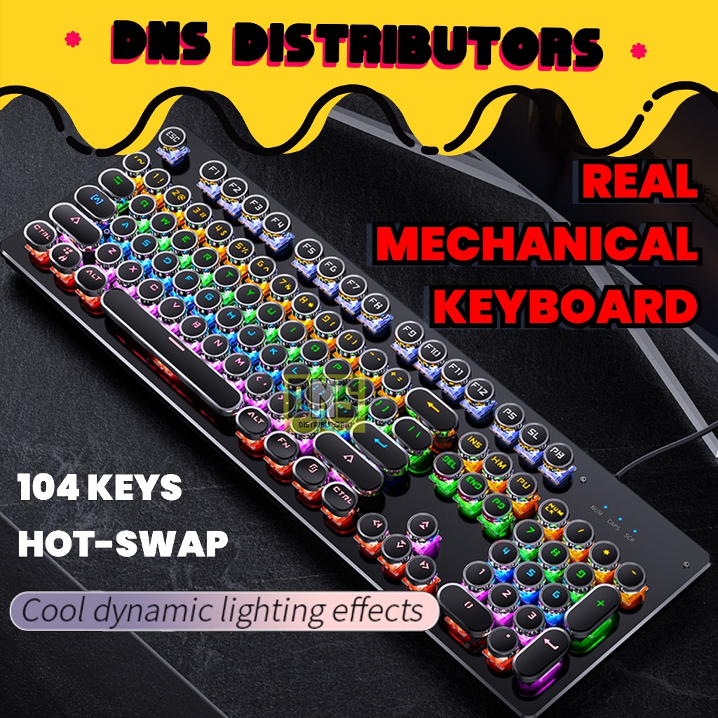 【MSIA STOK】YINDIAO ZK-4 True Mechanical Gaming Keyboard 104 Key RGB ...