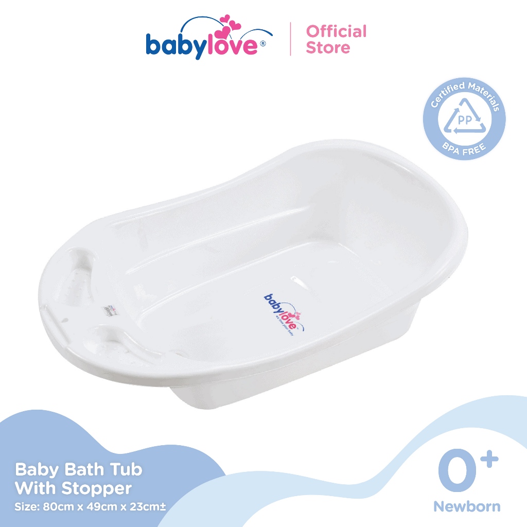Babylove Tab Mandi Bayi dengan Stopper & 2 Holders | (80cm x 49cm x ...