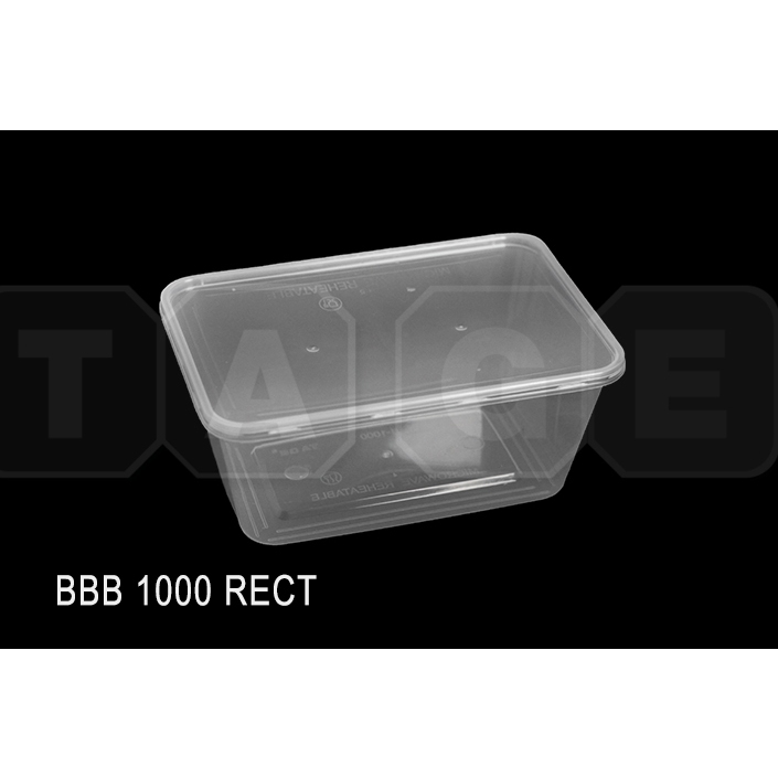 Bbb1000 50PCS Disposable Microwave Rectangular Food Container (1000mL x ...