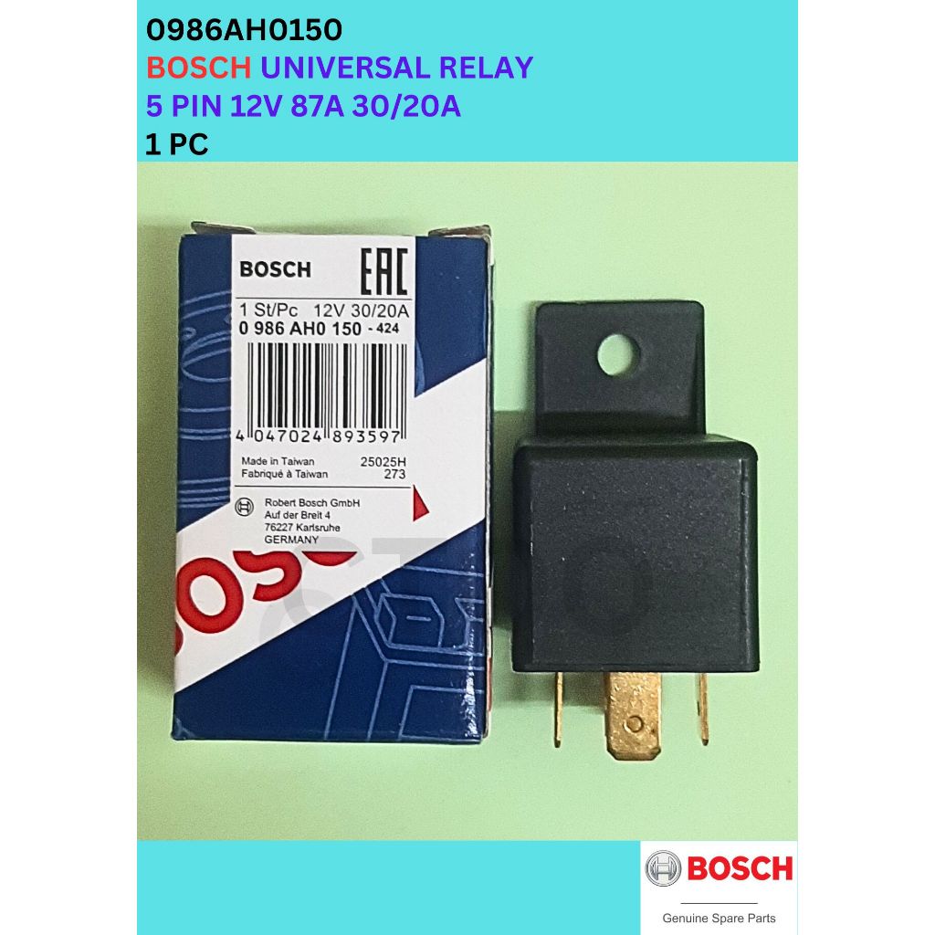 0986AH0150 >>> 100% GENUINE BOSCH Universal Automotive Car Relay 12V ...