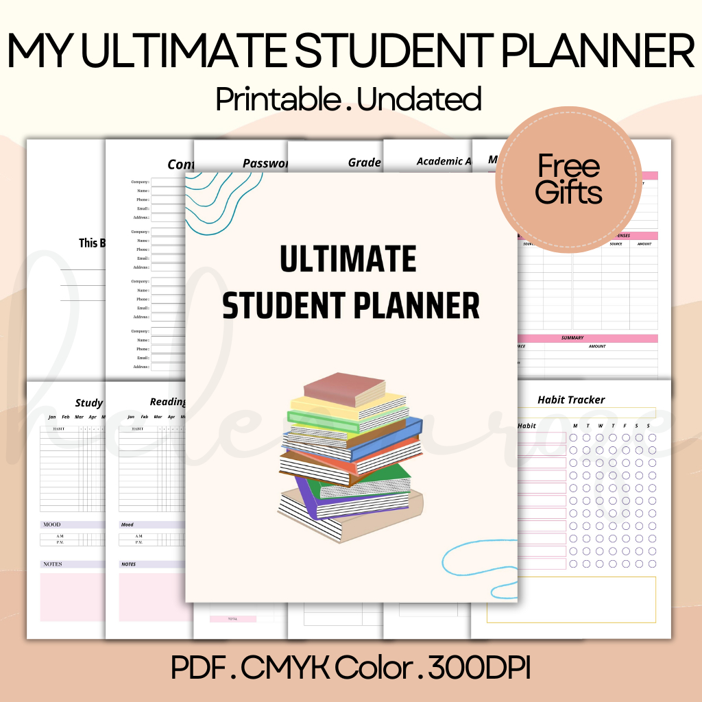 My Ultimate Student Planner, Planner, Printable Planner, Study Planner ...