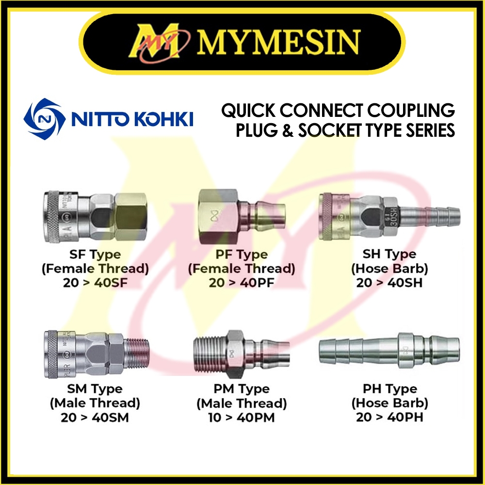 MY Nitto Kohki Quick Connect Coupling/Air Coupler For Compressor /Male ...