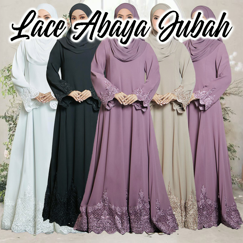 👗ERYNA ABAYA Lace JUBAH Murah Dubai Turkey Sulam Lace Jubah MIX LACE ...