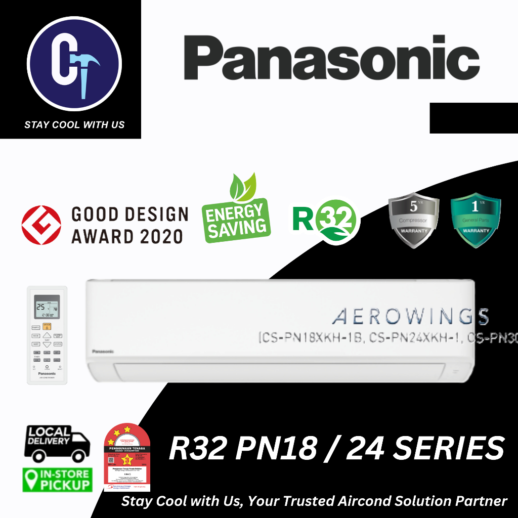 Panasonic R32 (New) Air Conditioner - KU-AKH/PU-AKH/PN Series (1.0HP ...