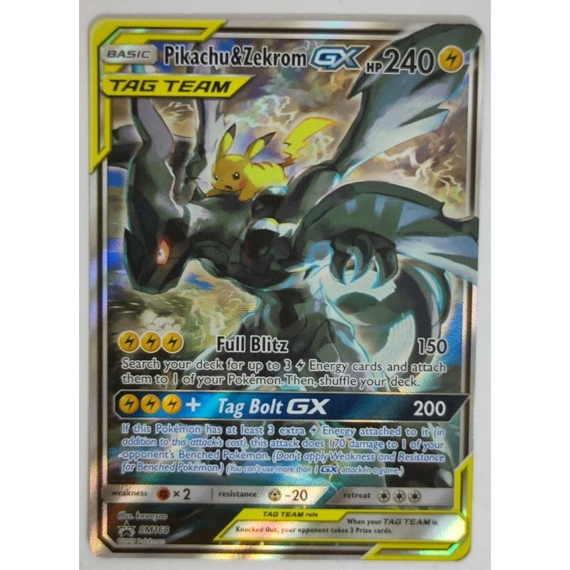 Pikachu & Zekrom GX - SM168 - Alternate Art (Promo Pokemon Sun & Moon Promos) [Near Mint ...