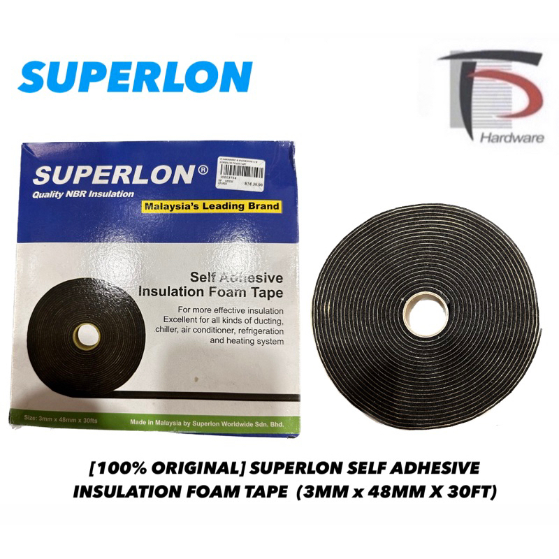 [100% ORIGINAL] SUPERLON SELF ADHESIVE INSULATION FOAM TAPE (3MM x 48MM ...
