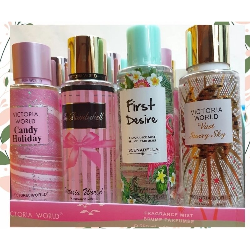 VICTORIA WORLD BODY MIST COLLECTION 250ml FRAGRANCE PARFUMEE PERFUM ...