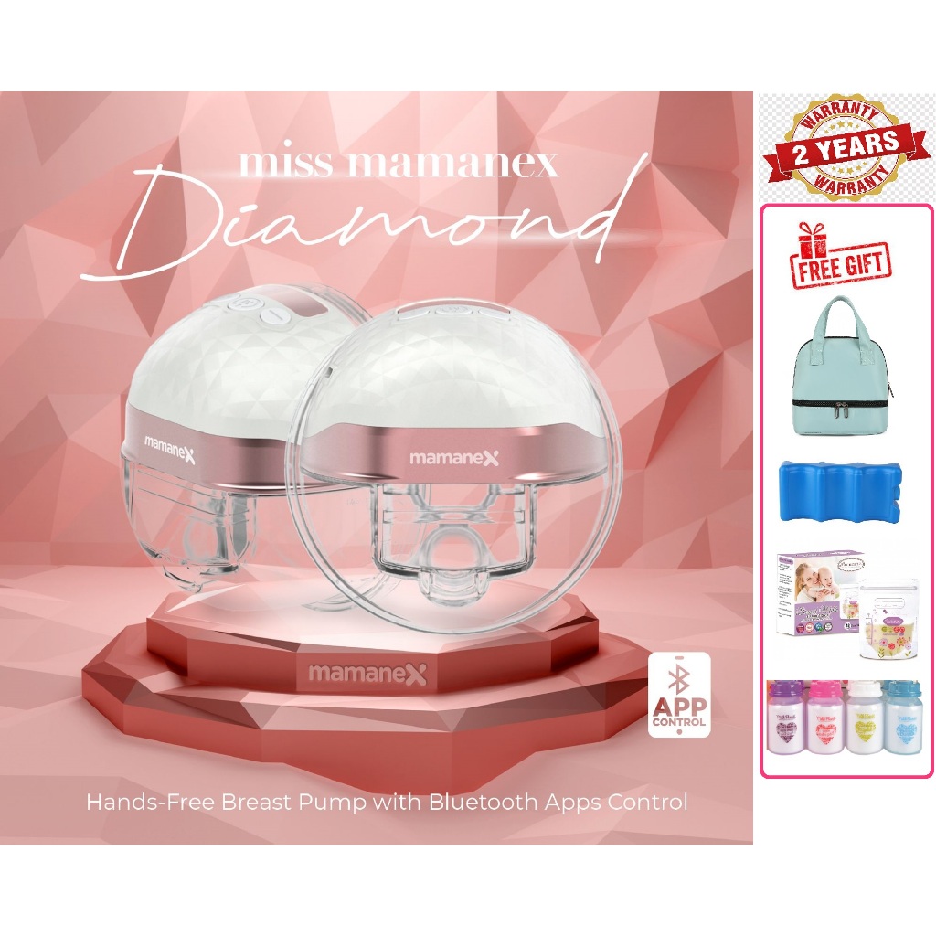 Miss Mamanex Diamond Bluetooth Wearable Breast Pump with APP Control ...