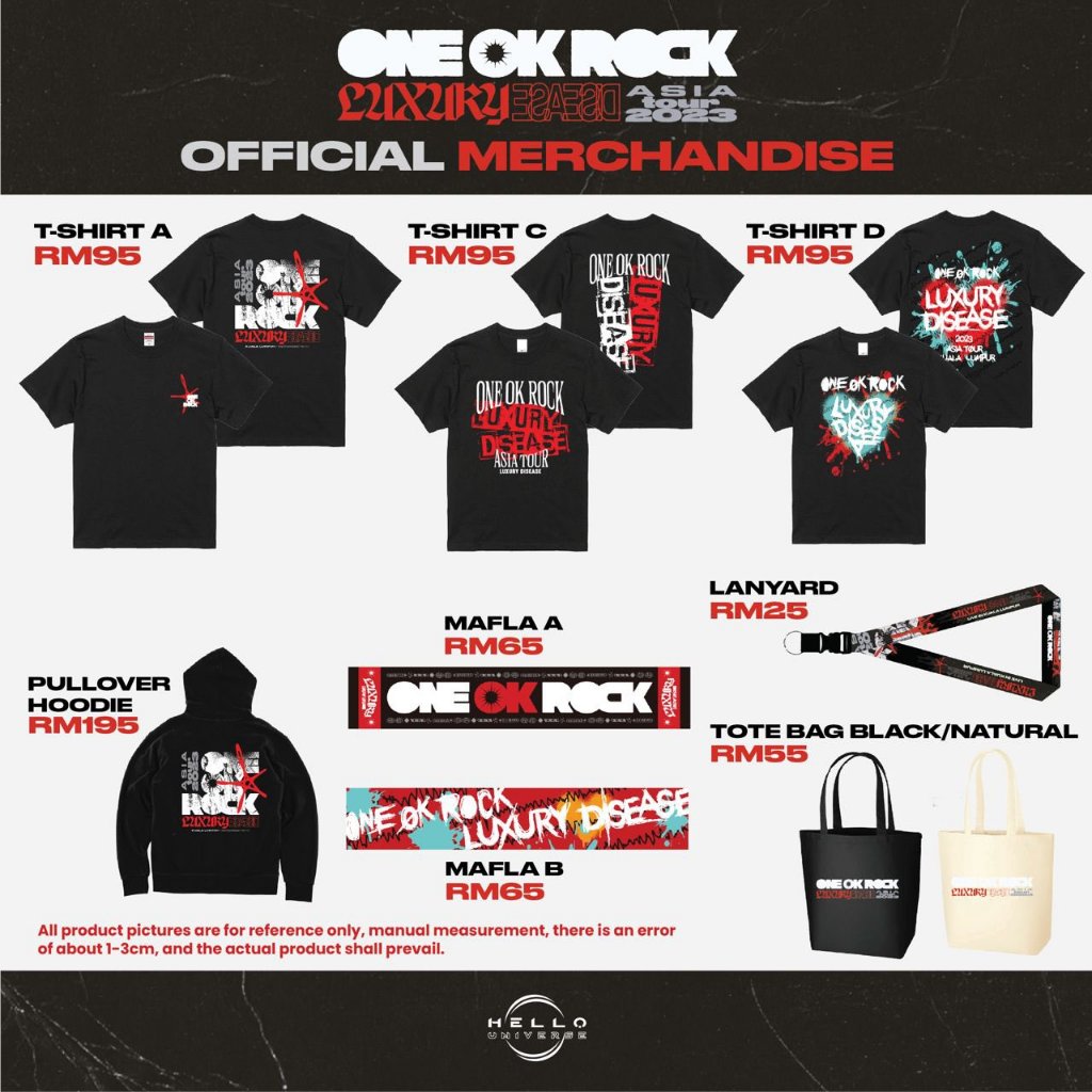 ONE OK ROCK LUXURY DISEASE OFFICIAL MERCHANDISE | Shopee Malaysia