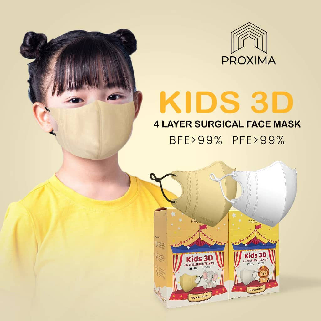 PROXIMA 3D KIDS PREMIUM SURGICAL FACE MASK (1 BOX 20 PCS) | Shopee Malaysia