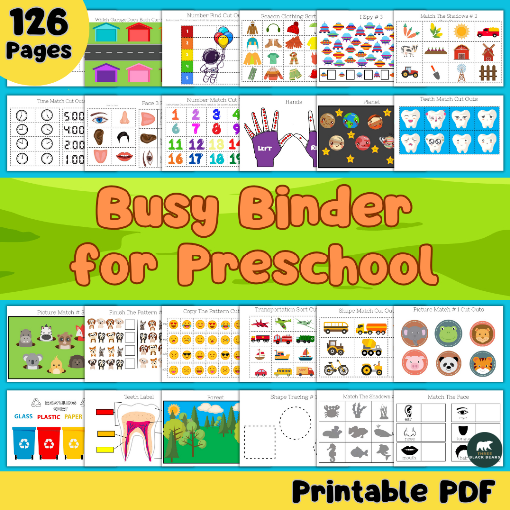 Printable Busy Binder for Kids [PDF] | 126 Pages of Fun Activities ...