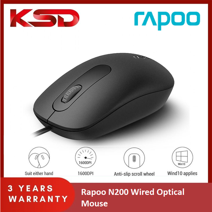 Rapoo N200 Wired /M10 Plus Wireless Optical Mouse Mouse | Shopee Malaysia