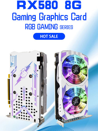 AISURIX RX580 8GB RGB Graphics Card Computer GDDR5 256Bit GPU Radeon ...
