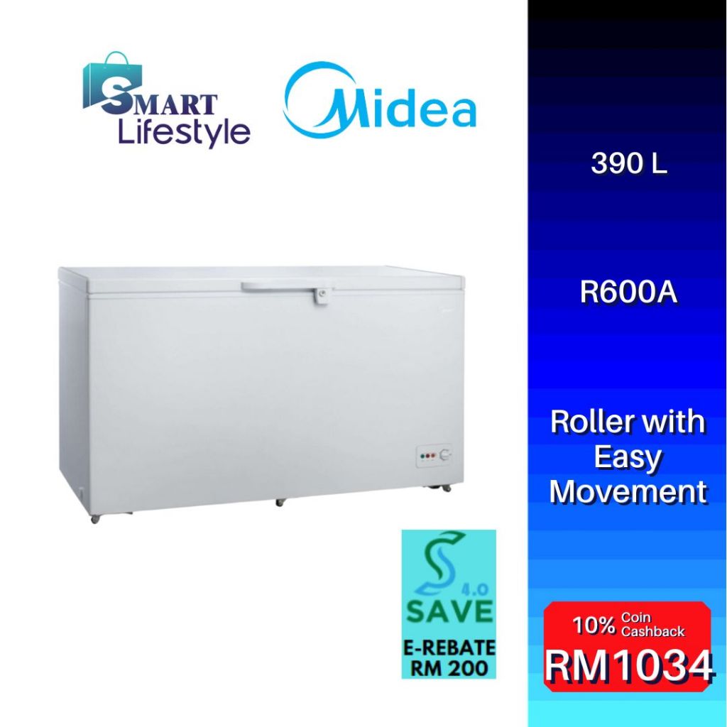 《Save 4.0》Midea 390L Chest Freezer WD-300W / Morgan Dual Function Chest ...