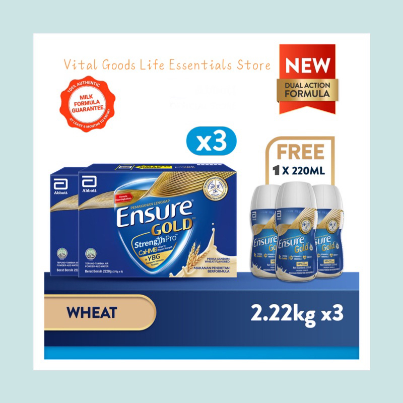 ♡READY STOCK♡ Ensure Gold Wheat / Ensure Gold Vanilla Adult Complete Nutrition (2.22kg x1 ...