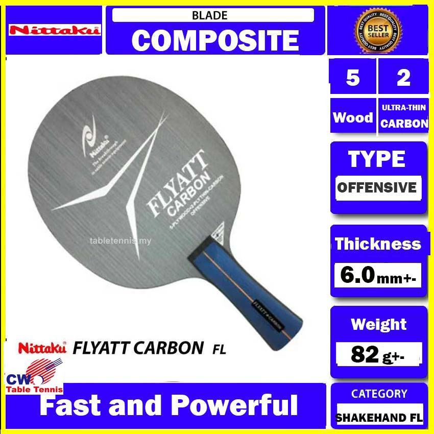 Nittaku Blade Flyatt Carbon Table Tennis Carbon Blade Bats Racket Paddle Raket Ping Pong Karbon ...