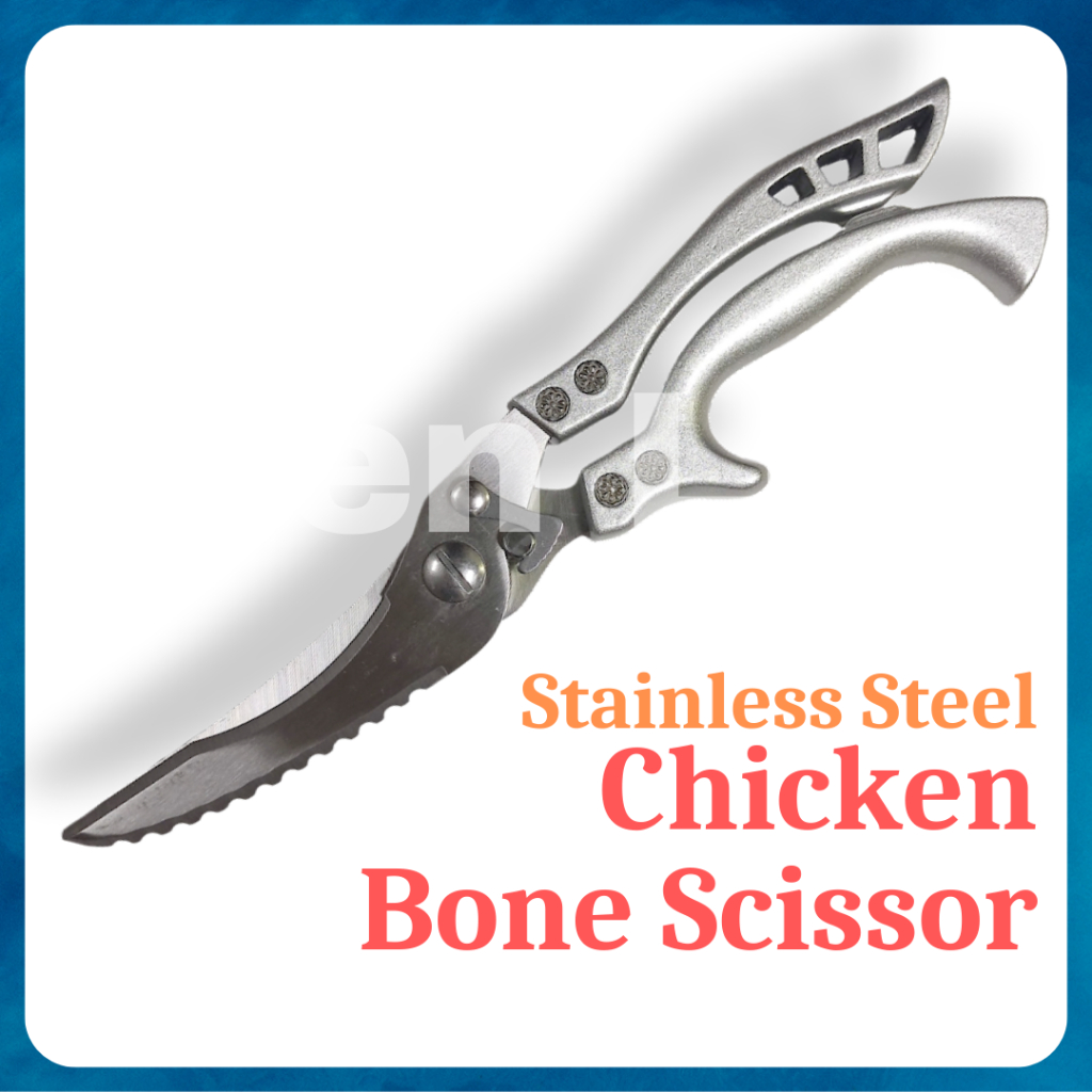 Chicken Bone Scissor / Stainless Steel Curve Blade Cutter with Built-in ...