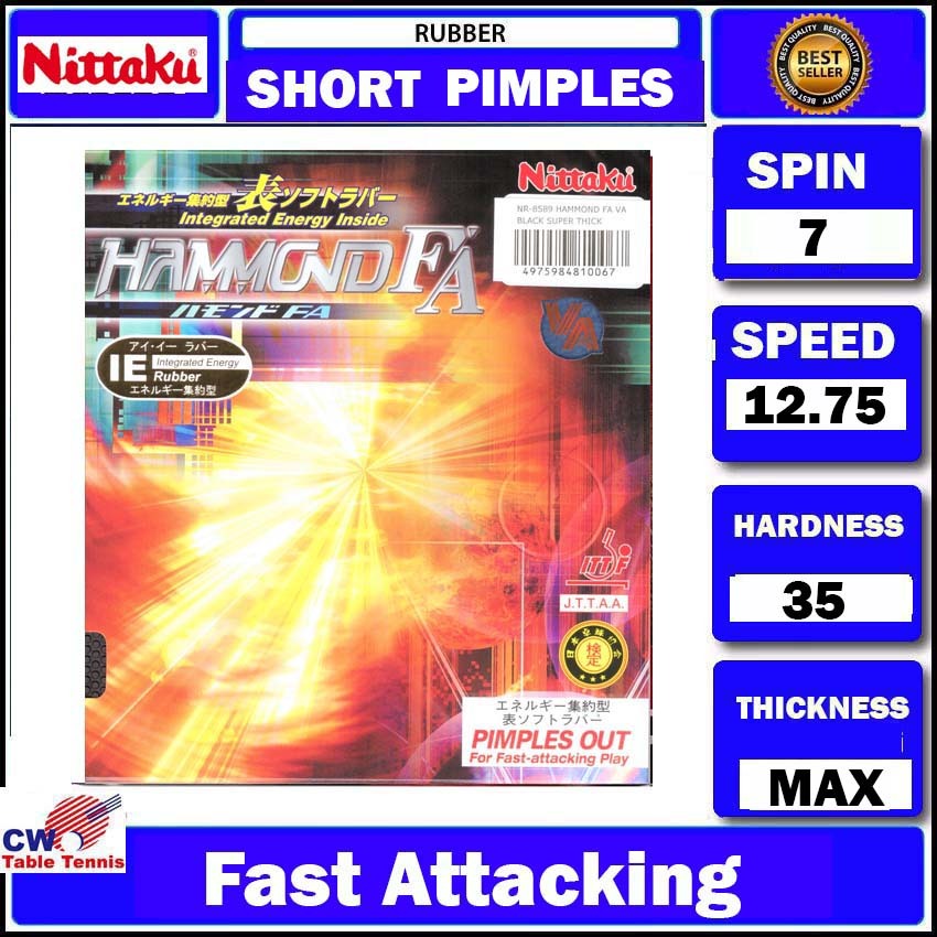 NITTAKU HAMMOND FA SHORT PIMPLES PIPS TABLE TENNIS RUBBER SHEET PING ...