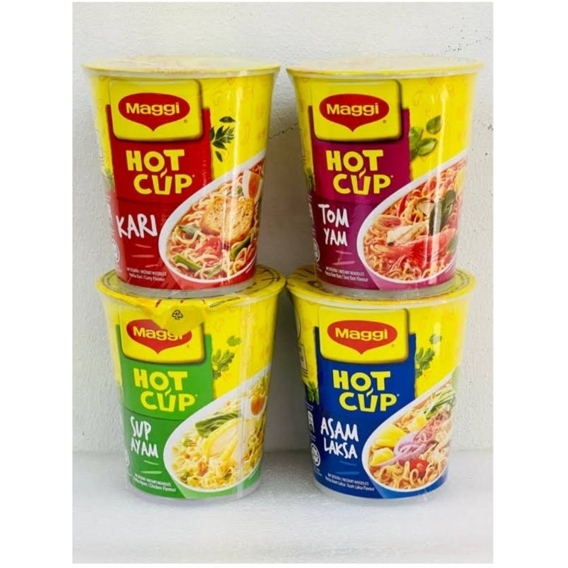 Maggi Hot Cup Kari/Sup Ayam/ TomYam/ Asam Laksa | Shopee Malaysia