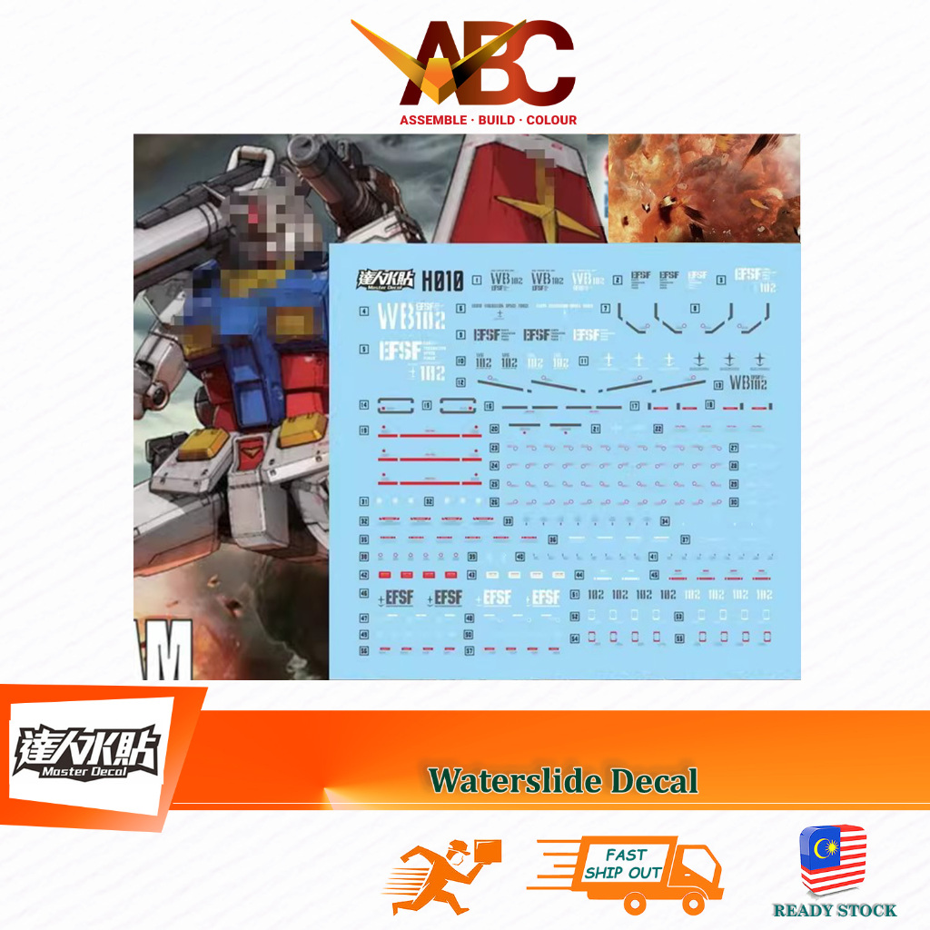 (Master) Waterslide Decal - HG 1/144 RX-78 Model Kit RX78 The Origin Water Sticker H010 元祖高达 ...