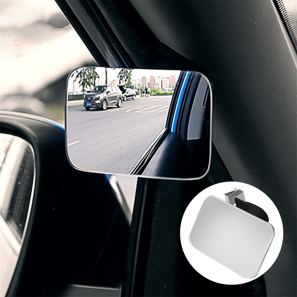 HD Car Blind Spot Mirror HD Glass Frameless Rear View Mirror Adjustable ...