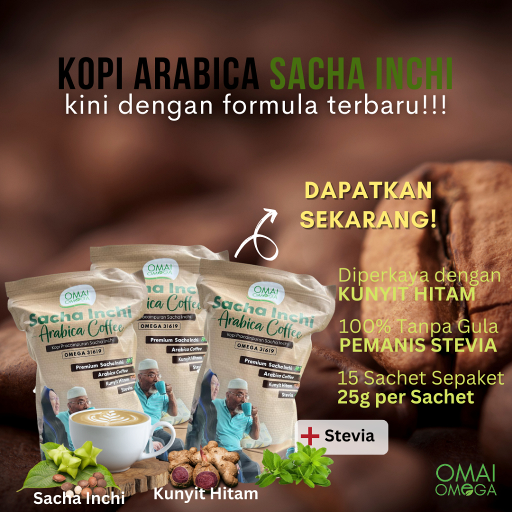 KOPI SEDAP KOPI SIHAT!!! Kopi Arabica Sacha Inchi Omai Omega | Shopee ...