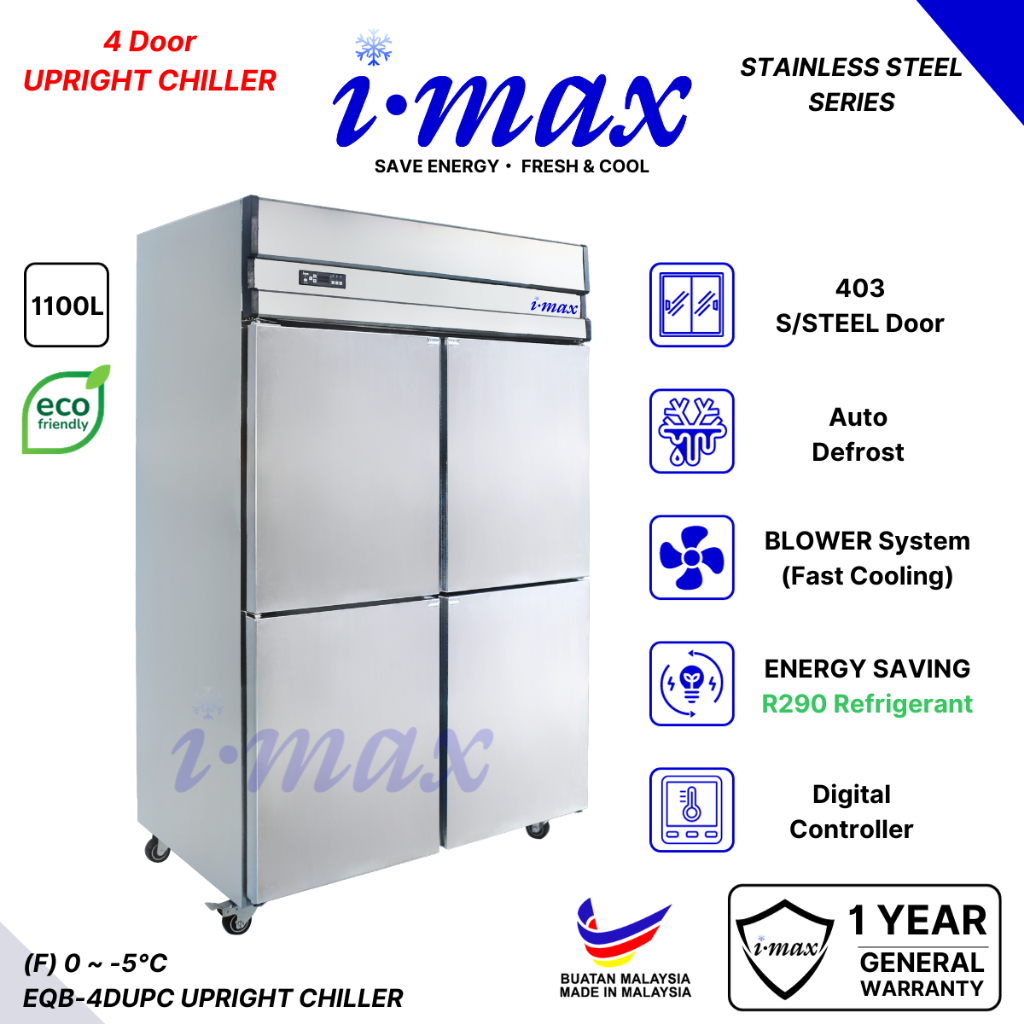 Imax 4 Door Stainless Steel Upright Chiller / Freezer l Energy Saving l ...