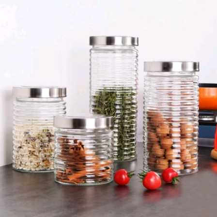 31495 4PCS MODERN GLASS CANISTER SET MULTIPURPOSE STORAGE BOTTLES ...