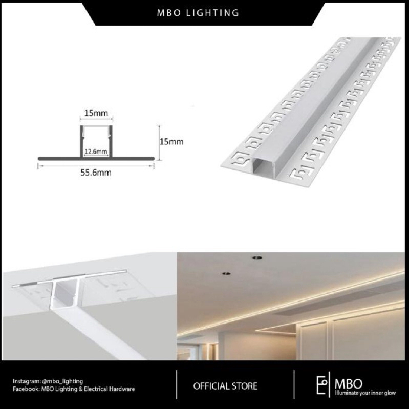 LED Aluminium Profile Recessed Ceiling Type 1 Meter Casing Only ...