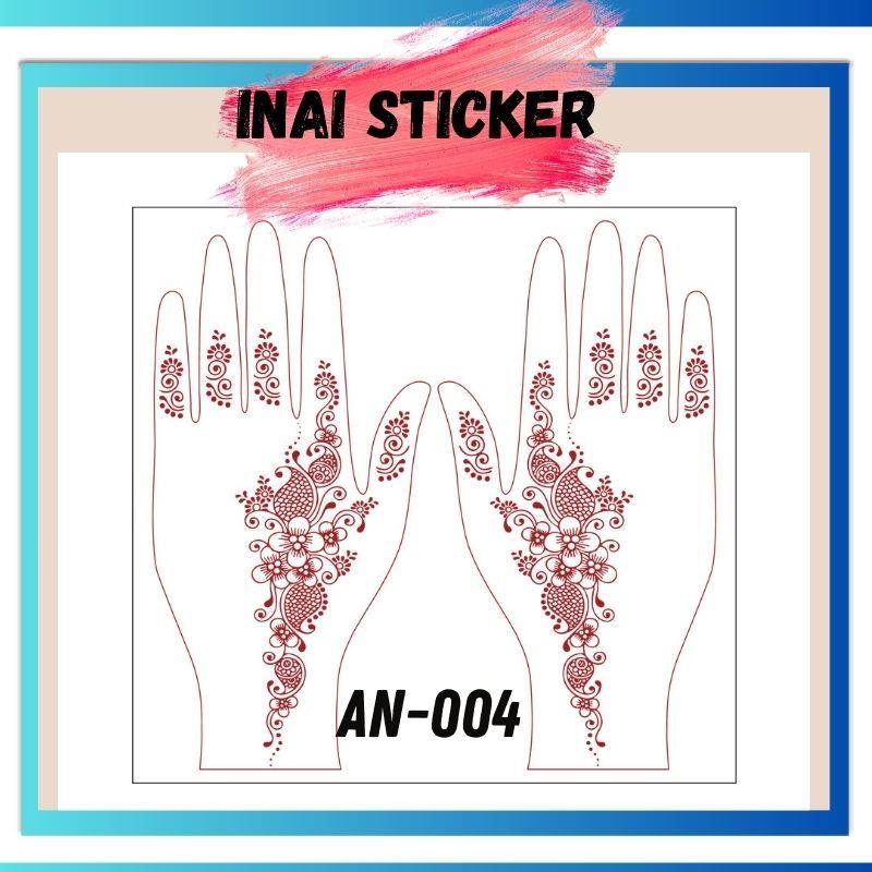 INAI Sticker Maroon Temporary | Sticker Inai Pengantin | Tunang ...