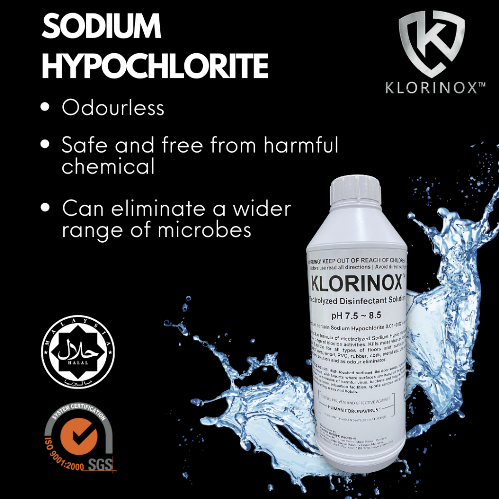 KLORINOX ELECTROLYZED DISINFECTANT SOLUTION 1 LITER | Shopee Malaysia