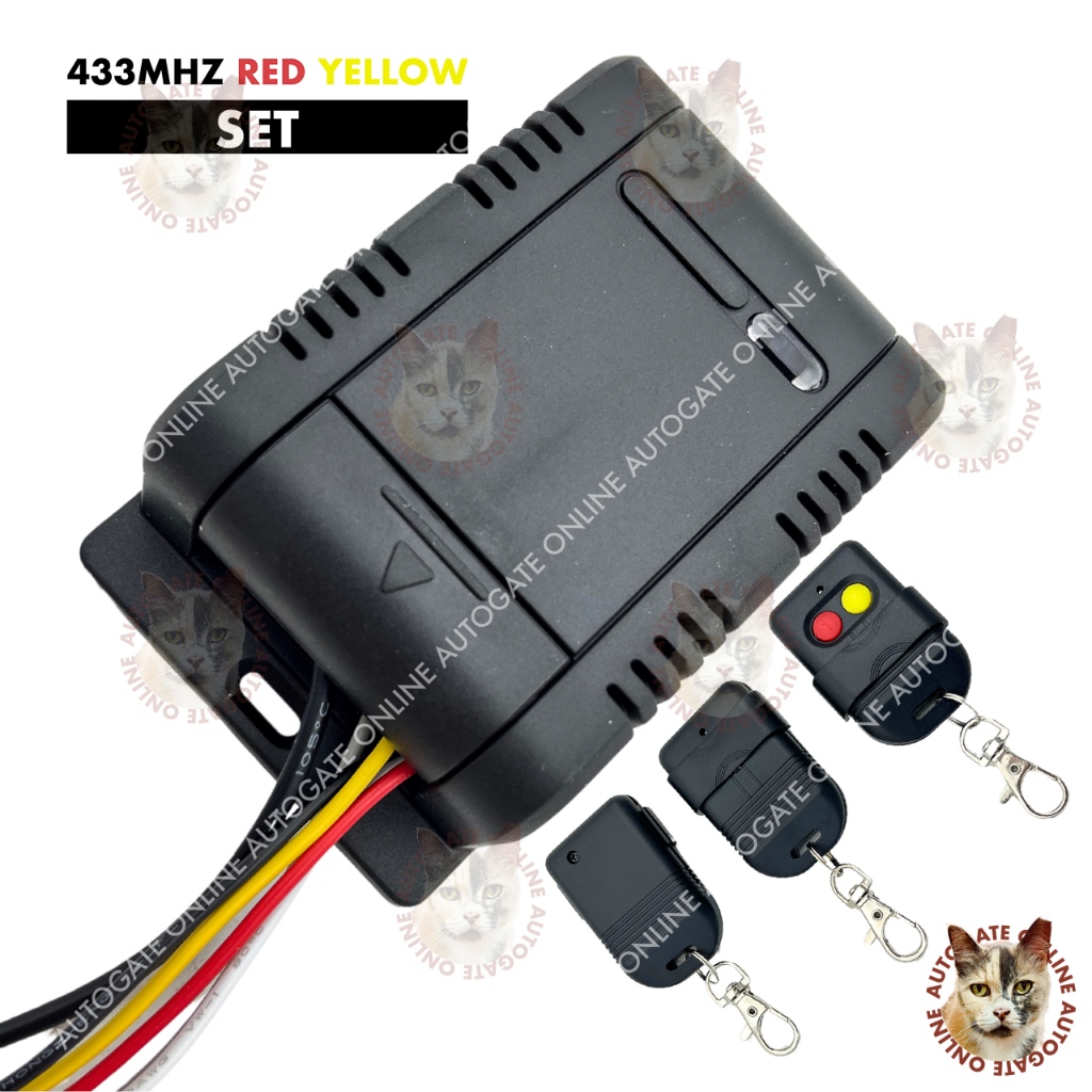 REMOTE CONTROL 433MHz RED YELLOW ( RECEIVER/REMOTE CONTROL) AUTOGATE ...