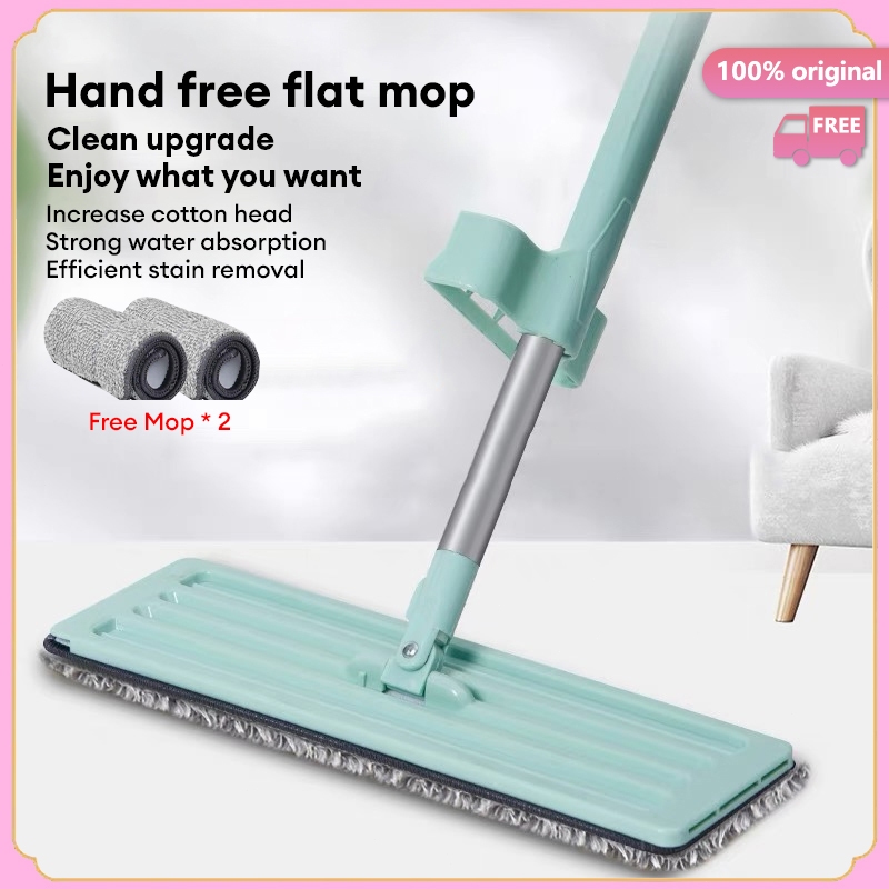[Ready Stock]Mop Lantai Hands Free Wash Self Wring 360 Spin Rotate Mop ...