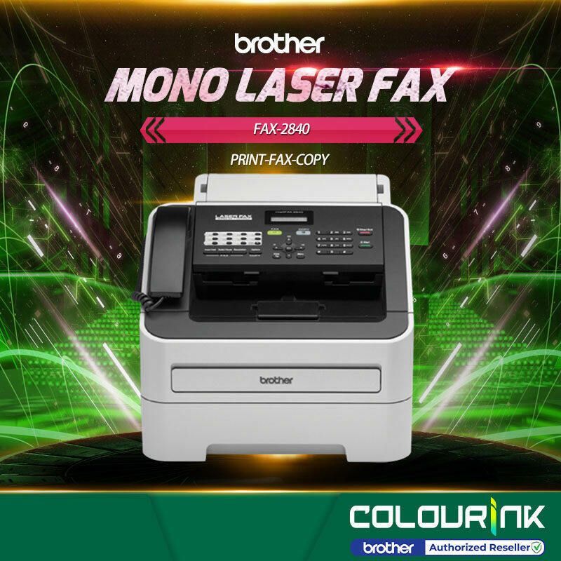 Brother Mono Laser Printer FAX-2840 A4 Print Copy Fax ADF with Hand-Set ...
