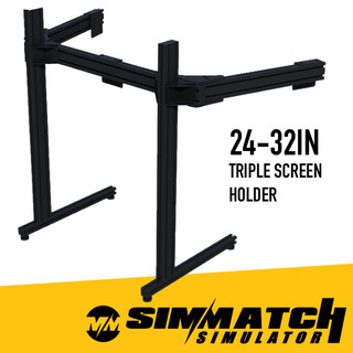 TRIPLE SCREEN STAND ALUMINUM PROFILE TV STAND & RACK 24in to 32in ...